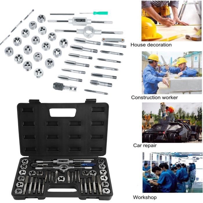 Kit de Taraud et Filière, Ensemble de 40 matrices et tarauds, M3 - Jeu de tarauds et matrices ...