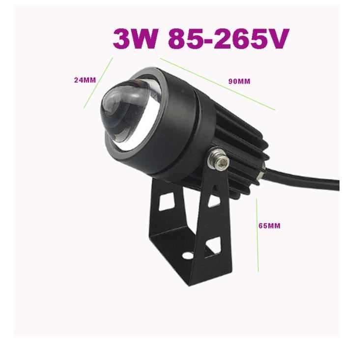 BANDE LED,3w 220v Rgb Projecteur LED d'extérieur à angle étroit spot de ...