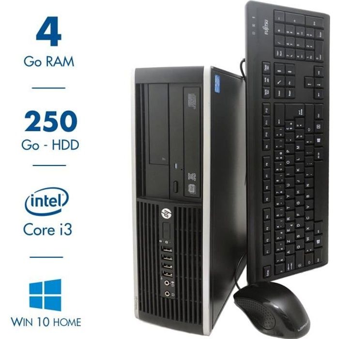 PC bureau HP Compaq Elite 8200 SFF - Intel Core i3-2100@3,10GHz - 4 Go ...