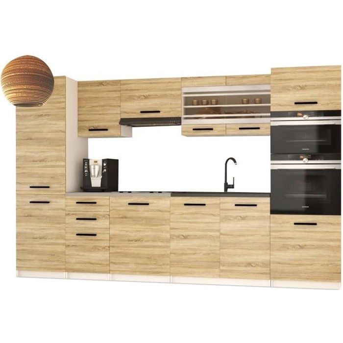 SANNER - Cuisine complète L300 cm - Cuisine droite 8 pcs - Plan de ...