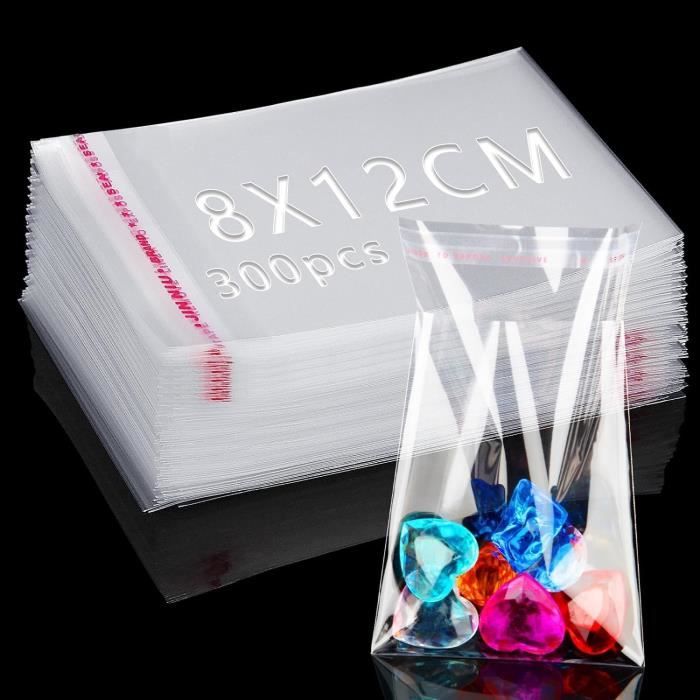 300 Pièces Sachet Cellophane Transparent 8X12Cm Sachet Emballage ...