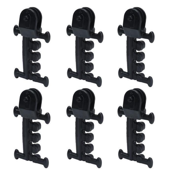 TMISHION pince de corde 10 pièces Serres Poulie 4 Coins Noir Allongé ...