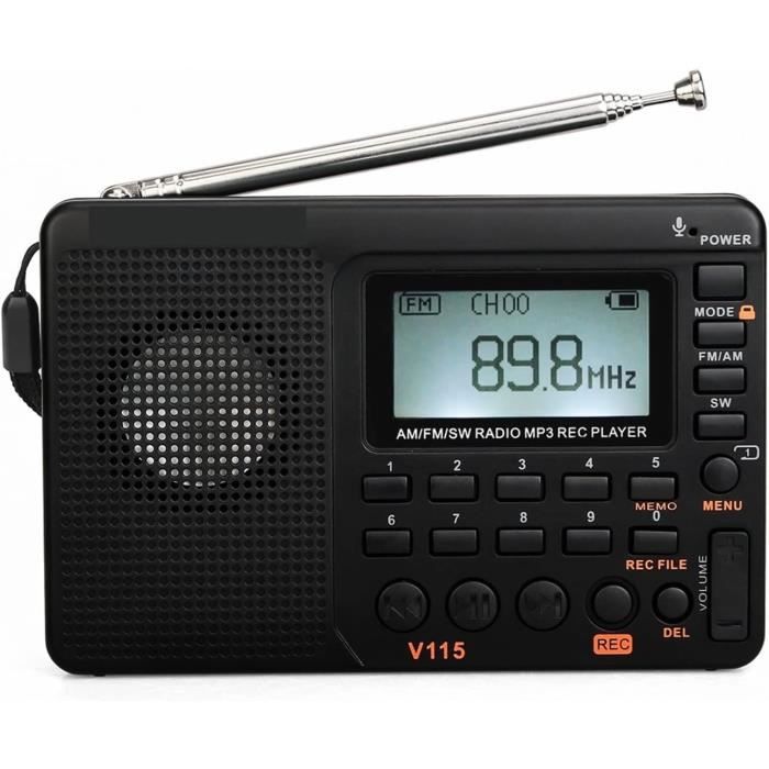 Radio Dab-Dab +-Fm V115 Radio Am Fm Sw Radio De Poche À Ondes Courtes ...
