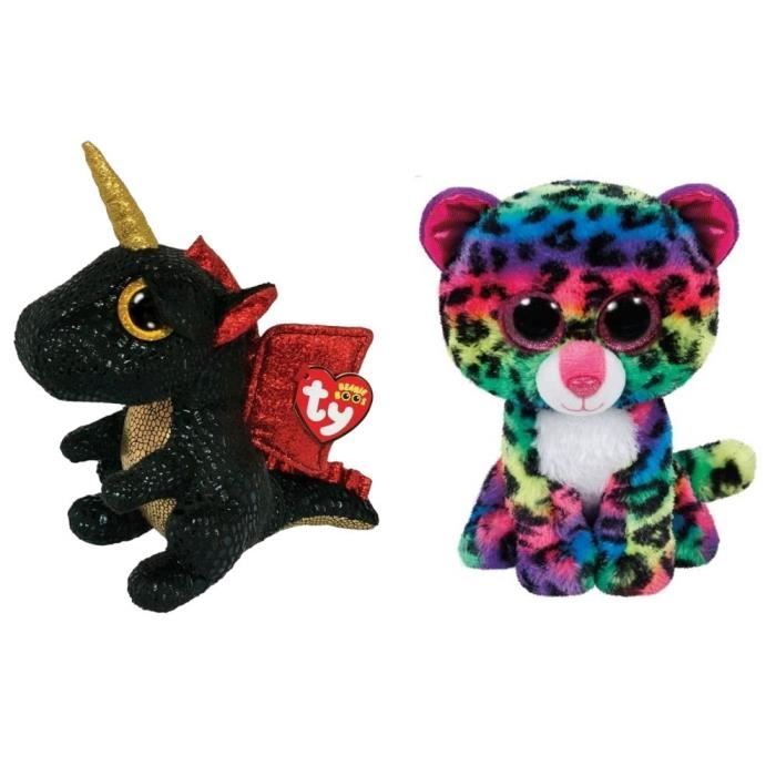 Ty - Peluches - Beanie Boo's - Grindal Dragon & Dotty Léopard ...