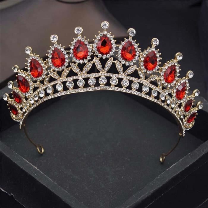 Gold Red -Couronne et Tiare vintage en cristal pour homme ou femme ...