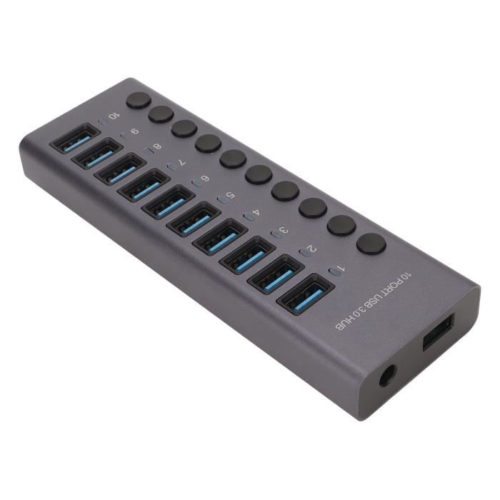 MSA Hub USB3.0 à 10 ports Répartiteur de concentrateur USB3.0 à 10 ...