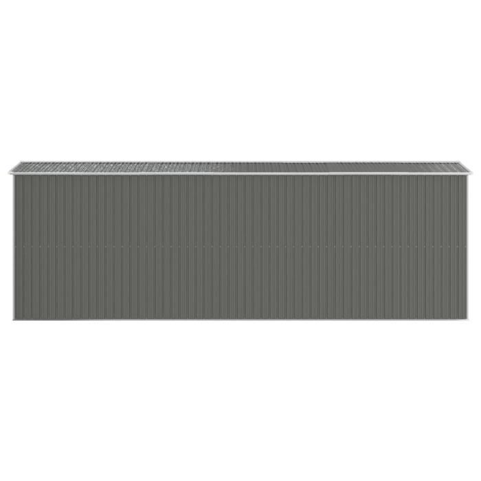 KEENSO Abri de jardin Gris clair 192x606x223 cm Acier galvanisé KN005 ...