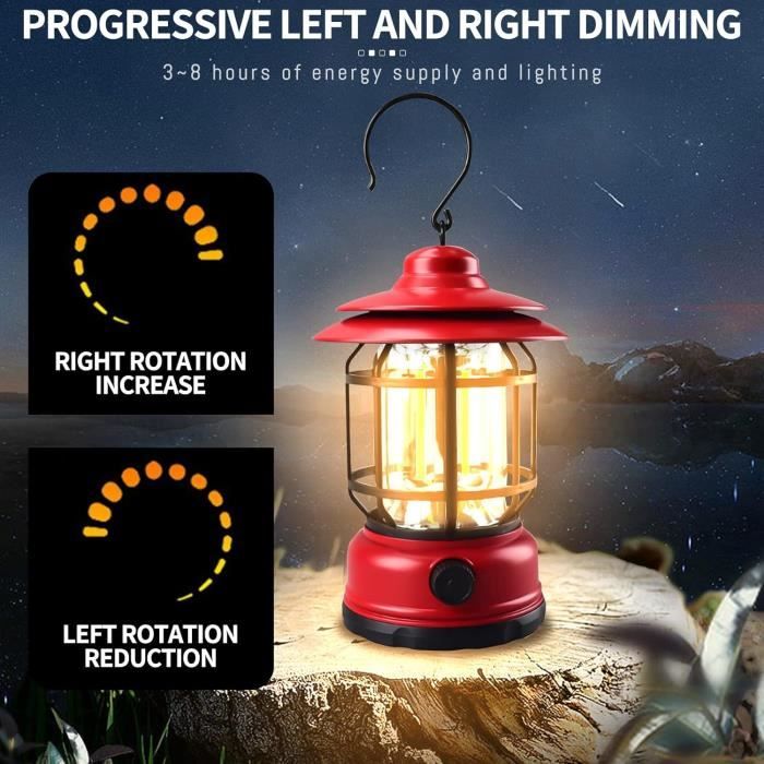 Lanterne Tempête Vintage, Lampe Led Portable Rechargeable, Lampe De Camping Electriques ...