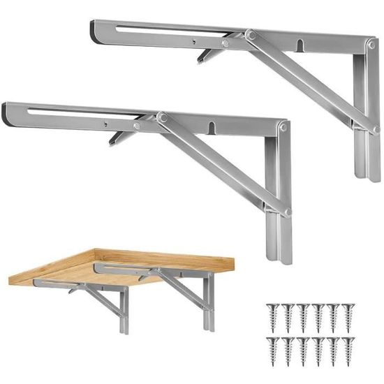 Equerre Etagère Pliante 300MM, 2Pcs Support Console Pliable en 304 ...