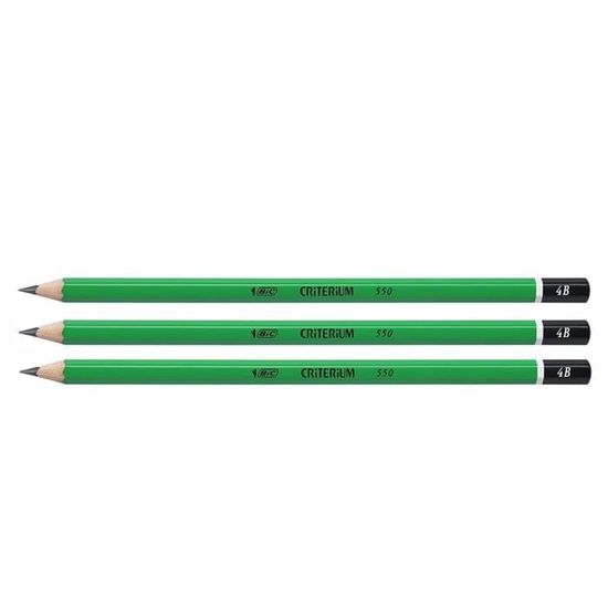 Lot de 3 Crayons papier graphite Hexagonal CRITERIUM 550 Mine 4B ...