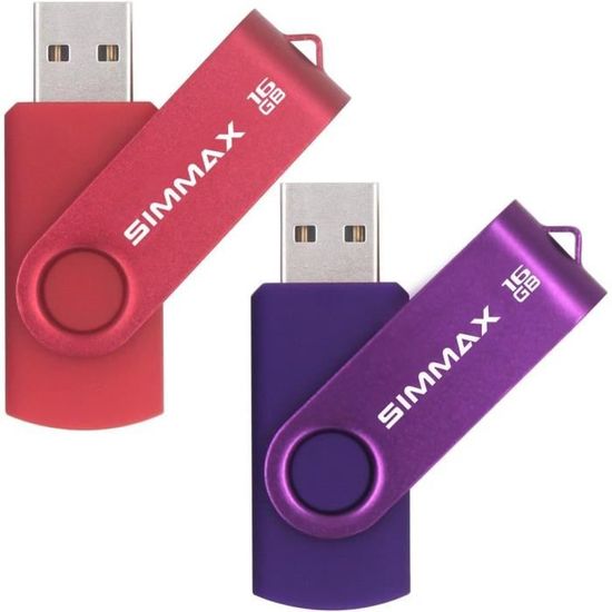 Clé Usb 16 Go Lot De 2 Usb 2.0 Flash Drive Pivotant Stockage Disque ...