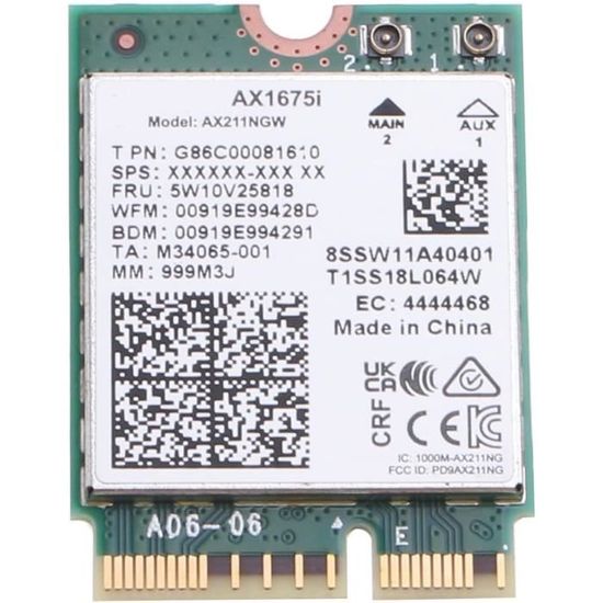 Killer Ax1675I Tri Band Wifi 6E Card 802.11Ac Ax Wireless Ngff M.2 Key ...