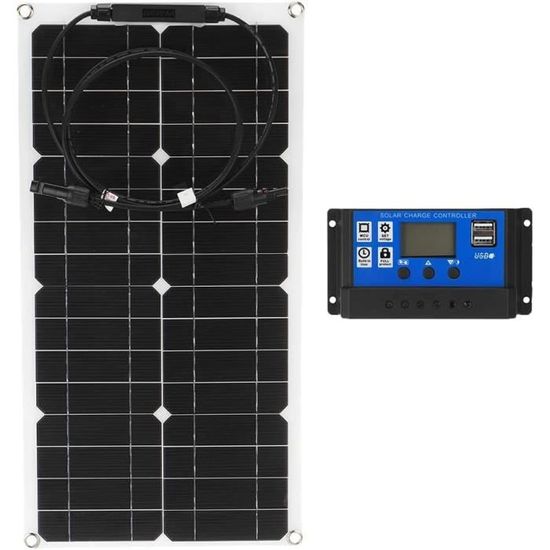 Kit De Panneau Solaire 100W 18V Monocristallin Pv Flexible Panneau Solaire Étanche, Avec ...