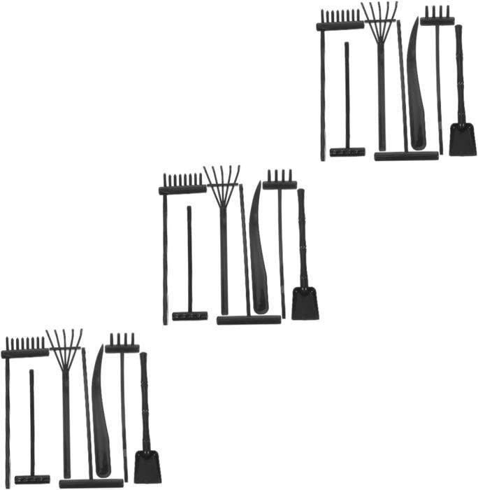 Noirx3pcs 3 Ensembles Rateau à Sable Mini Outils De Jardin Zen Petits ...