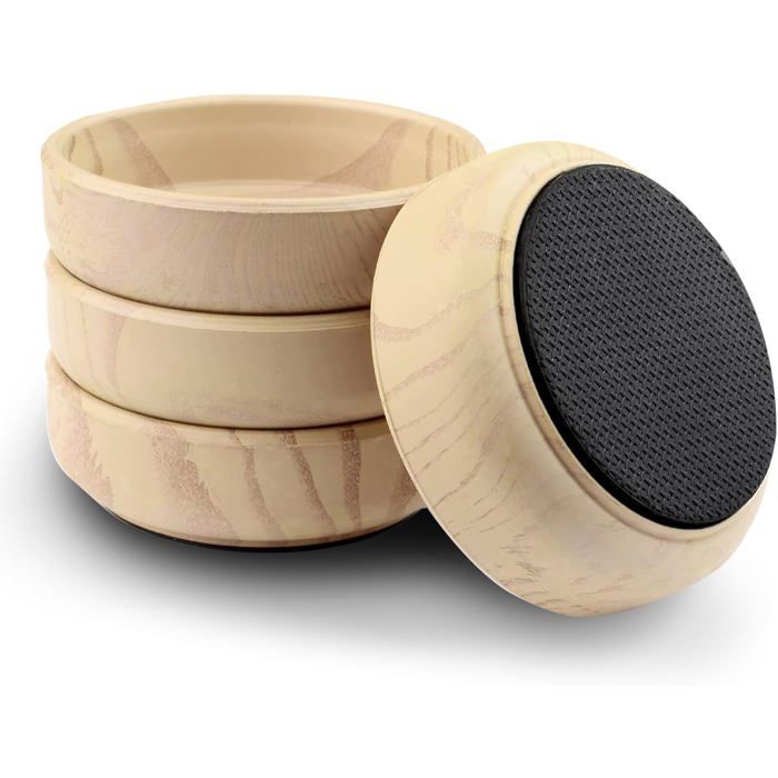 Set of 4 Premium Rubber Floor Protectors and Casters for Furniture Legs ...