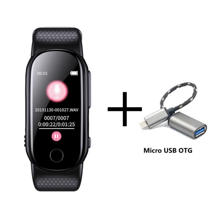 Micro-OTG - 16G - Bracelet montre enregistreur vocal, Mini stylo USB activé par la voix, Audio ...