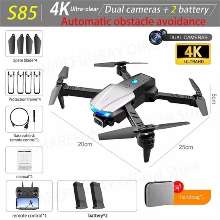 4K Double 2Batterie - Mini Drone S85 Pro 4k HD professionnel, Double caméra pour éviter les ...
