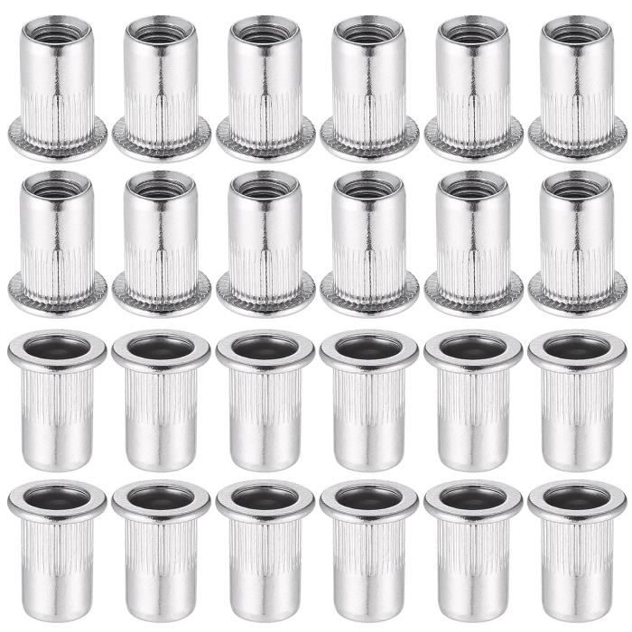 60 Pièces 304 Ecrou A Sertir M8 En Acier Inoxydable Tête Plate Ecrou ...