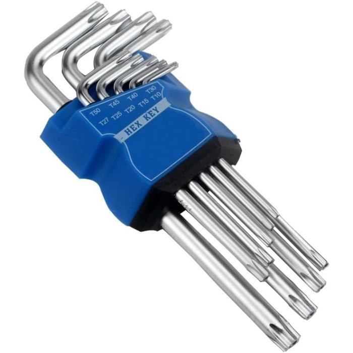 Ensemble de 9 clés Allen pliables en forme de L avec bras long en acier ...