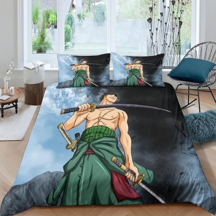 Roronoa Zoro Housse De Couettes Parure De Lit 3 Pièces Microfibre ...