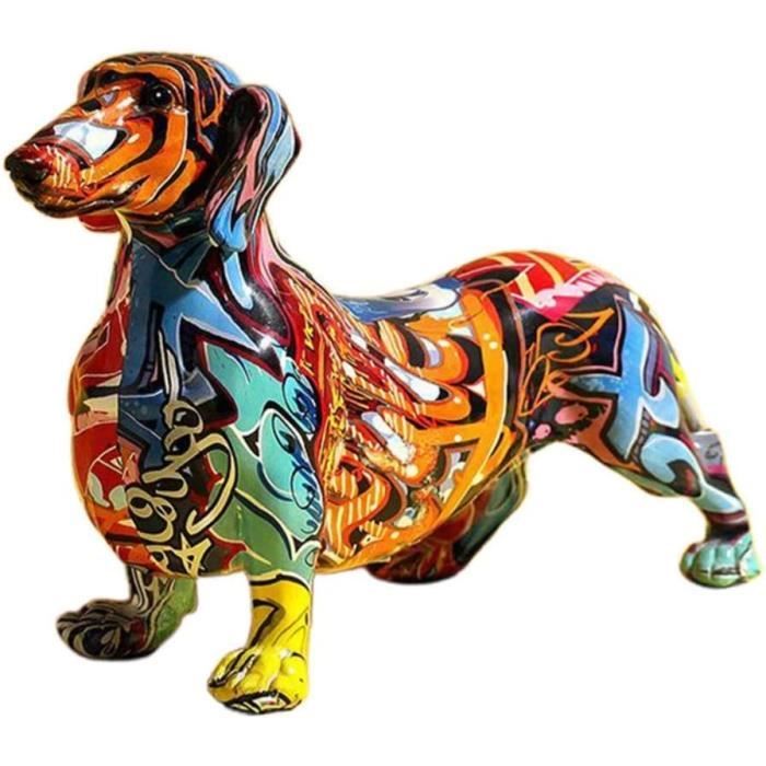 Statue Chien Teckel - Sculpture Design Moderne, Graffiti Figurine ...