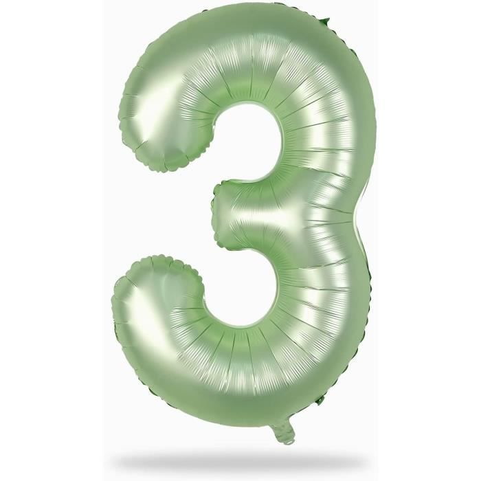 Ballon Chiffre 3 Vert Sauge[b9948] - Cdiscount Maison