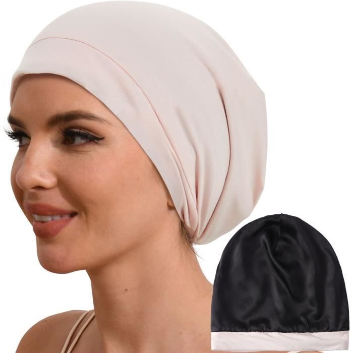 Bonnet De Sommeil Doublé En Soie De Mûrier Pur Bonnet Pour Cheveux ...