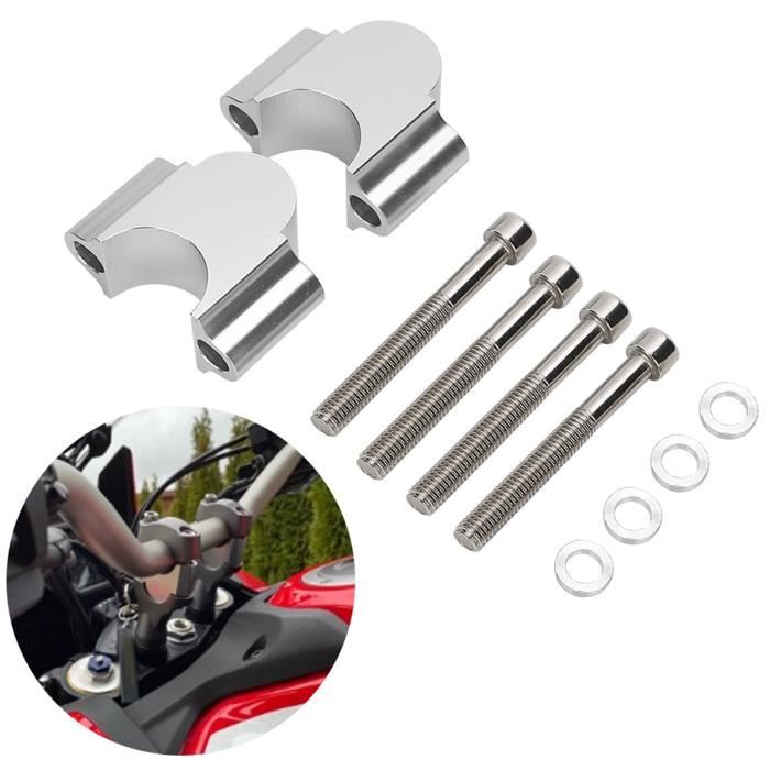 Rehausseur de guidon en aluminium HEN - EJ.LIFE - 28mm - moto poignees argent - Cdiscount Sport