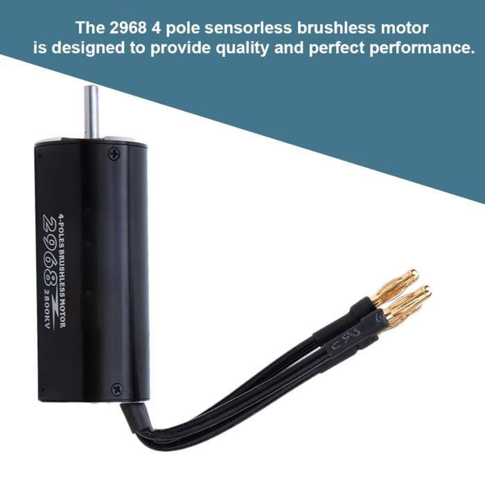 Fafeicy Moteur Brushless 2968 4 Ples pour Bateau RC 600-800mm ...