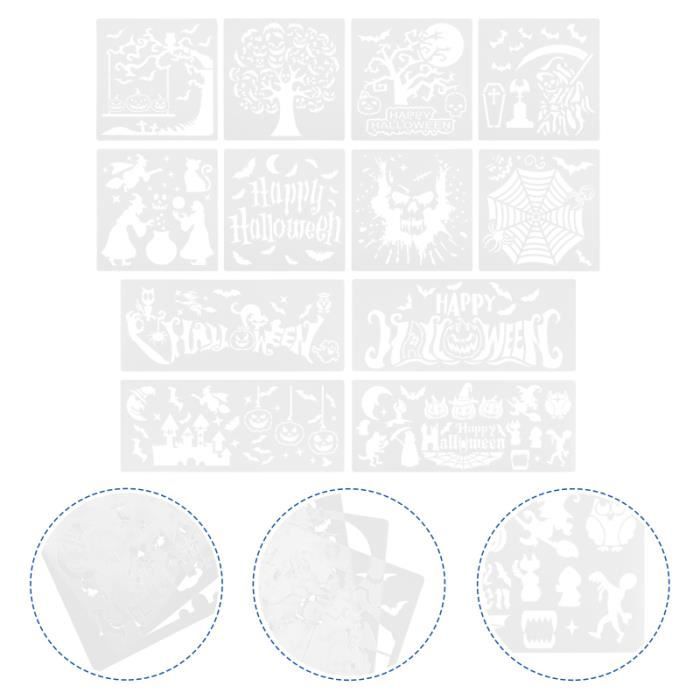 12pcs Stencil Belle lumière DIY Coffre Scofil pistolet a peinture ...