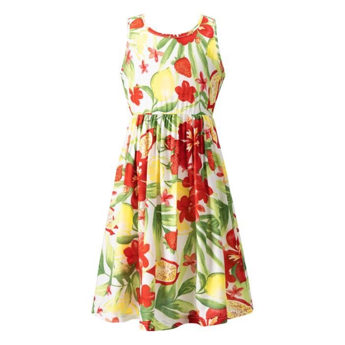 Iiniim Robe Fille Été Fleurie Robe de Plage Enfant Fille Bohême Robe ...