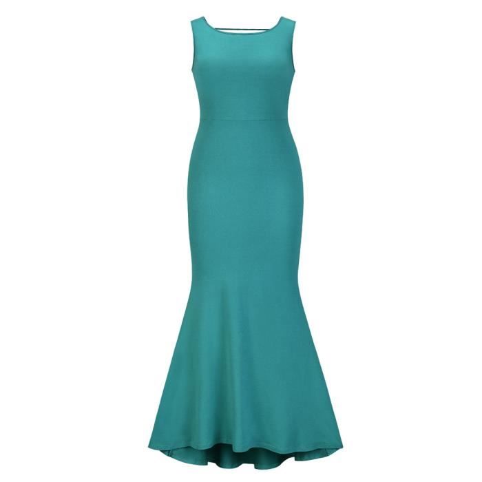 Robes de femmes Élégante coupe ajustée Dîner de gala robe en queue de ...