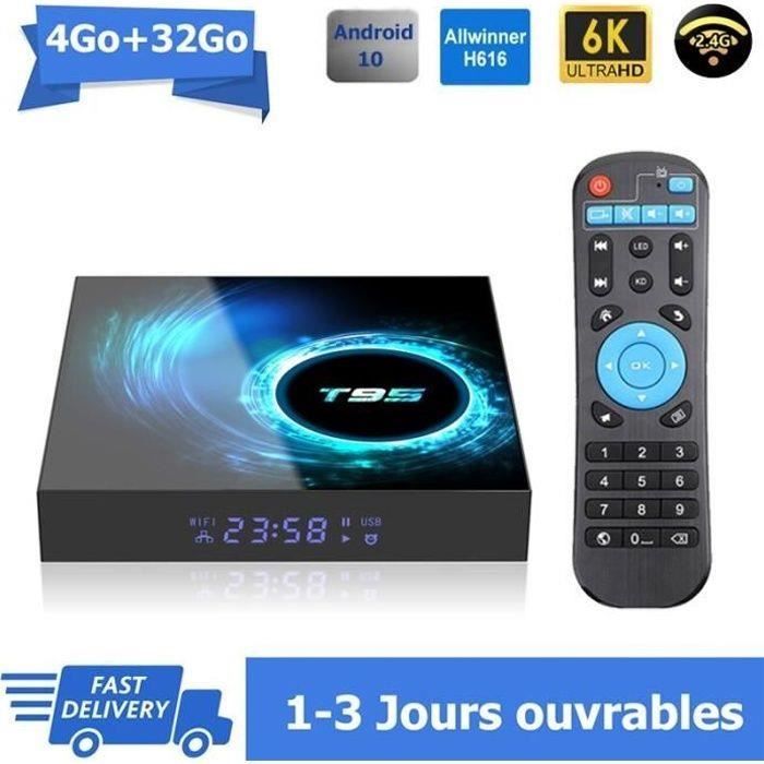 Bote multimdia Android TV T95 Smart TV BOX Wifi BT 4G 32Go H616 6K ...