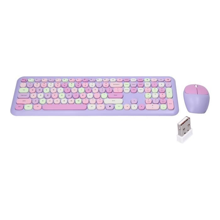 Combo Clavier et Souris - OMABETA - Violet - Sans fil - 1200 DPI ...