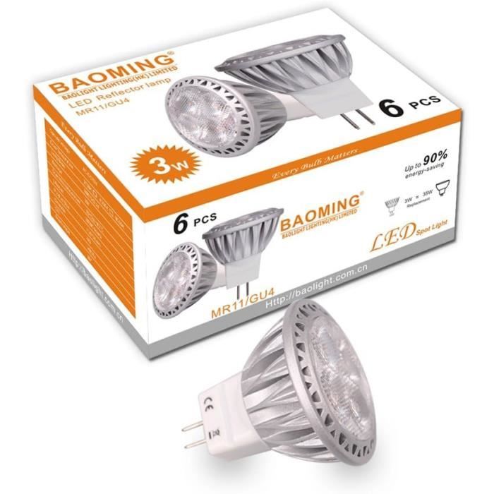 Ampoule Led Spot Gu4 Led Mr11 35W Halogène Équivalent 12 V Dc-Ac 3 W ...