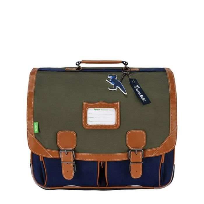 Cartable - Tann's - Axel - 41 cm - Kaki - Polyester recyclé Kaki ...