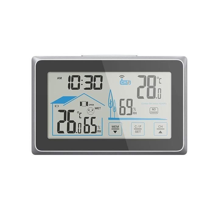 Station Météo Sans Fil Intérieur Extérieur Thermomètre, Grand Écran ...