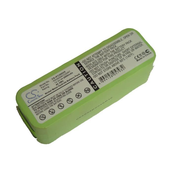Batterie NI-MH 2800mAh 14.4V verte pour Infinuvo CleanMate QQ1 ...