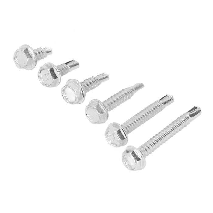 Zerone Vis autoperceuses pour métal 75 pièces vis autoperceuses en acier au carbone rondelle ...