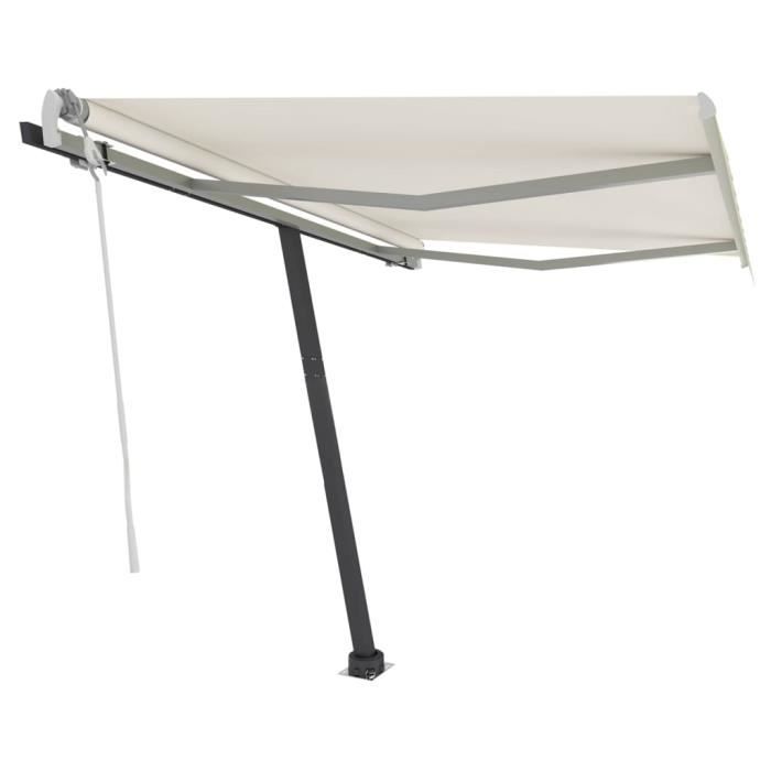 SWT Auvent manuel rétractable sur pied 300x250 cm Crème 3069697 ...
