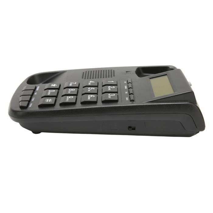 GOTOTOP Téléphone fixe de bureau Téléphone filaire identification de l'appelant gros boutons ...