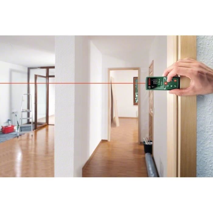 Télémètre Laser BOSCH PLR 25 - Mesure jusqu'à 25m - Calcul de surfaces ...