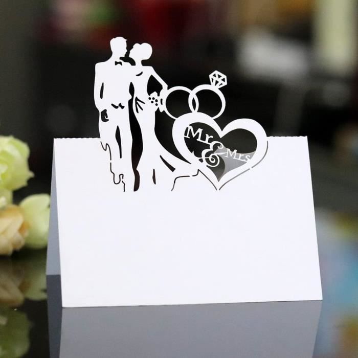 50Pcs Marque Place Mariage Carte De Table Cartes De Noms Cartons ...