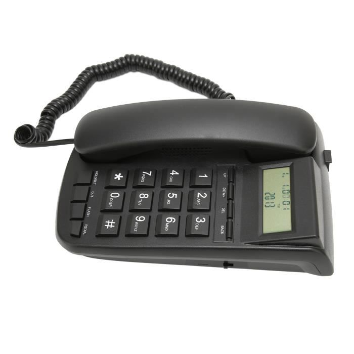 GOTOTOP Téléphone fixe de bureau Téléphone filaire identification de l'appelant gros boutons ...