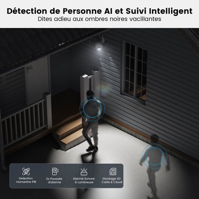 IeGeek 5MP Camera Surveillance WiFi Exterieure, 360° Camera IP, Vision ...