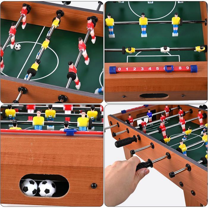 Tigvio Mini Baby-Foot, Baby-Foot avec 6 tiges et 4 Boules de babyfoot ...