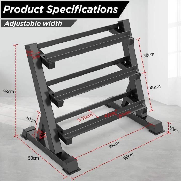 Support pour Haltères - Musculation, Charge Max. 300kg, 90x50x93cm, en ...