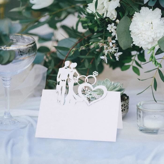 50Pcs Marque Place Mariage Carte De Table Cartes De Noms Cartons ...