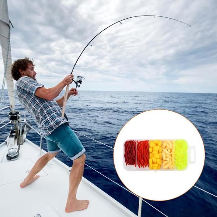 161Pcs Appâts De Pêche Faux Asticots En Plastique Souple Vers En ...