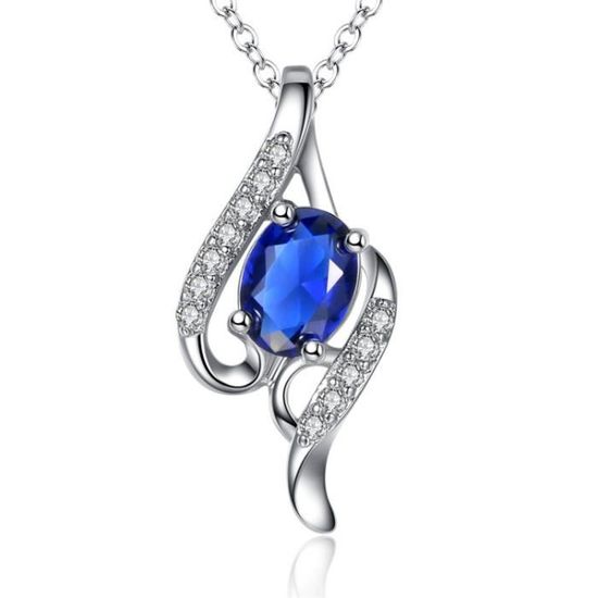 Souhait Gemme Saphir Cubique Cale Collier Angle Ailes Collier_Bleu ...
